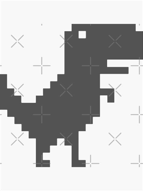 8 bit dinosaur chrome funny coding meme sticker for sale by