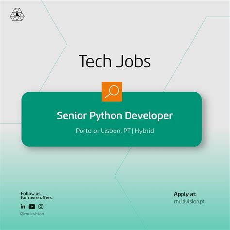 Multivision Consulting On Linkedin Hiring Pythondeveloper Itjobs Techcareers Seniordeveloper