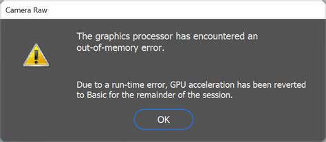 Adobe Camera Raw 圖形處理器 GPU 常見問題與疑難排解