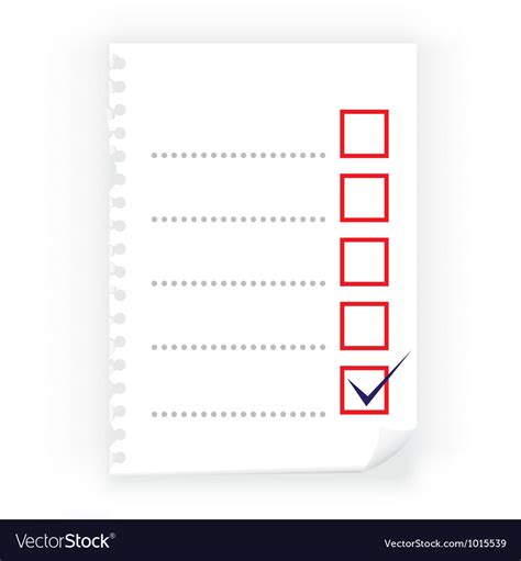 Checkbox Notepad Paper Royalty Free Vector Image