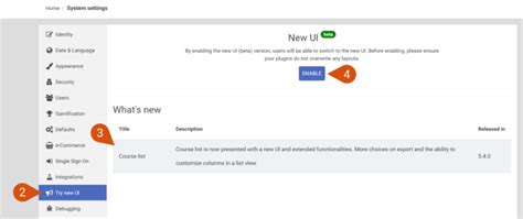 how to switch to the new ui and disable for user