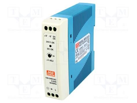 MDR-20-24 MEAN WELL - Power supply: switched-mode | for DIN rail; 24W ...