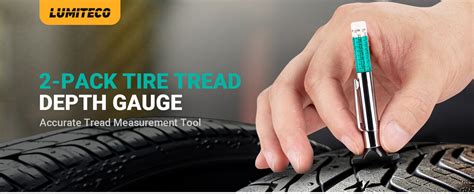 Lumiteco 2 Pack Tire Tread Depth Gauge Color Coded Tire Depth Gauge