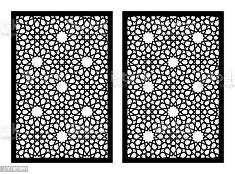 레이저 컷 벡터 패널 화면 울타리 칸막이 Cnc 장식 패턴 인테리어 요소 이슬람 아랍어 레이저 절단 템플릿 Jali에 대한 스톡