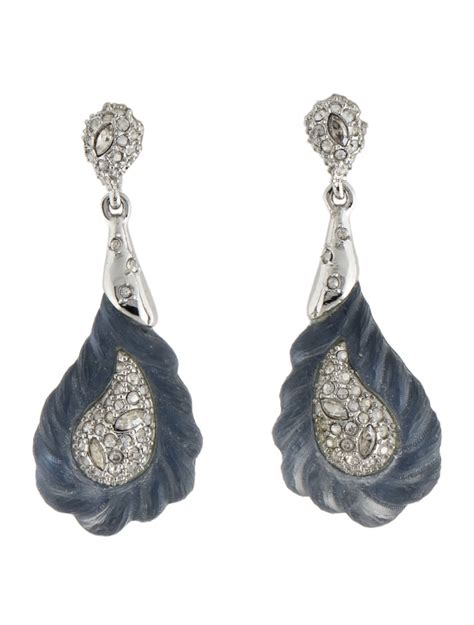 Alexis Bittar Lucite And Crystal Paisley Rope Twist Drop Earrings Drop