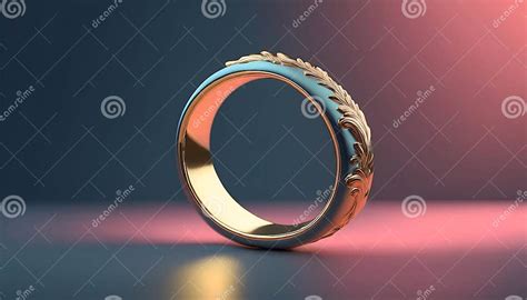 Initial Ring Cursive Font Elegant Simplicity 3d Illustration Ring