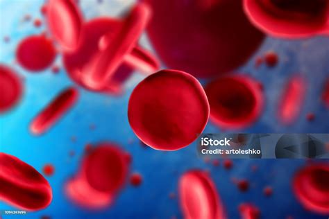 Ilustrasi 3d Sel Darah Merah Eritrosit Di Bawah Mikroskop Konsep Untuk Latar Belakang Medis