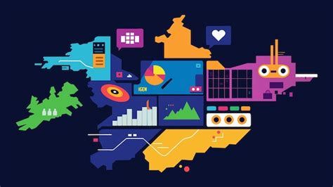 A Map Divided Into Sections Representing The Different Regions And