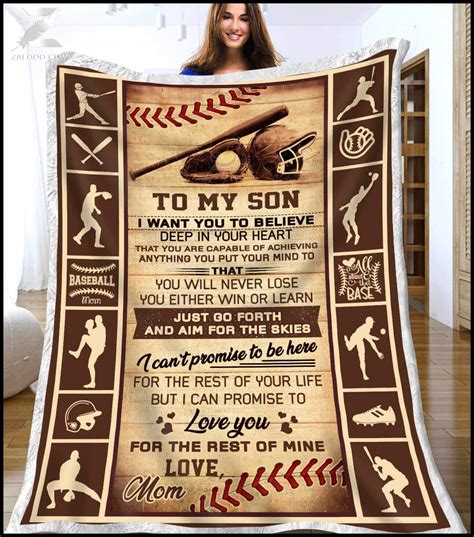 Sport Baseball To My Son Fleece Blanket The Happy Wood