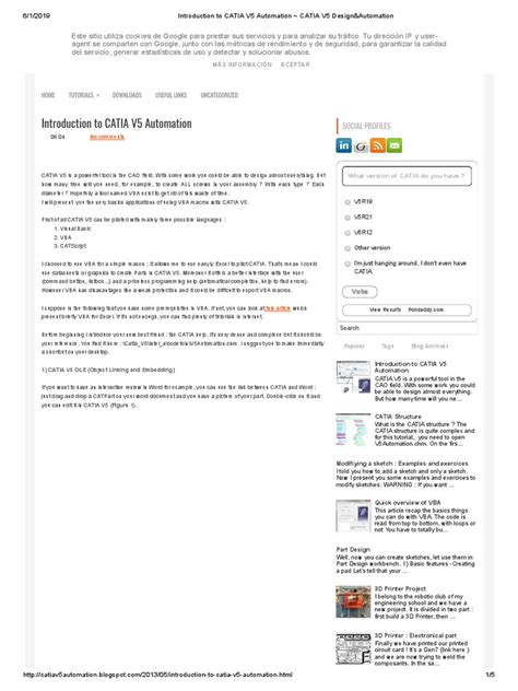 introduction to catia v5 automation catia v5 designandautomation pdf