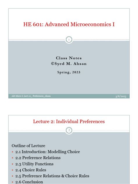 Lect 2 Preferences And Choice 2 Pdf Function Mathematics Utility