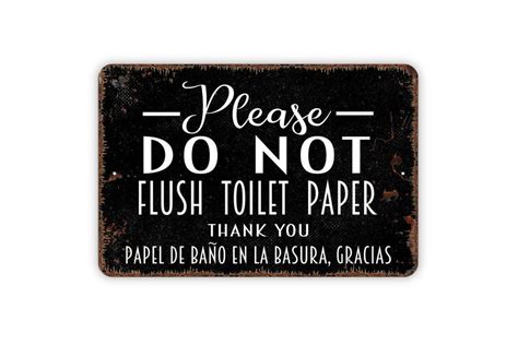 Spanish Please Do Not Flush Toilet Paper Sign Papel De Baño En La