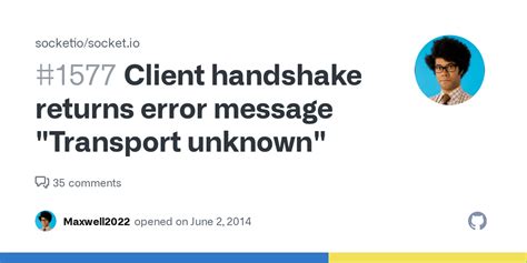 Client Handshake Returns Error Message Transport Unknown · Issue