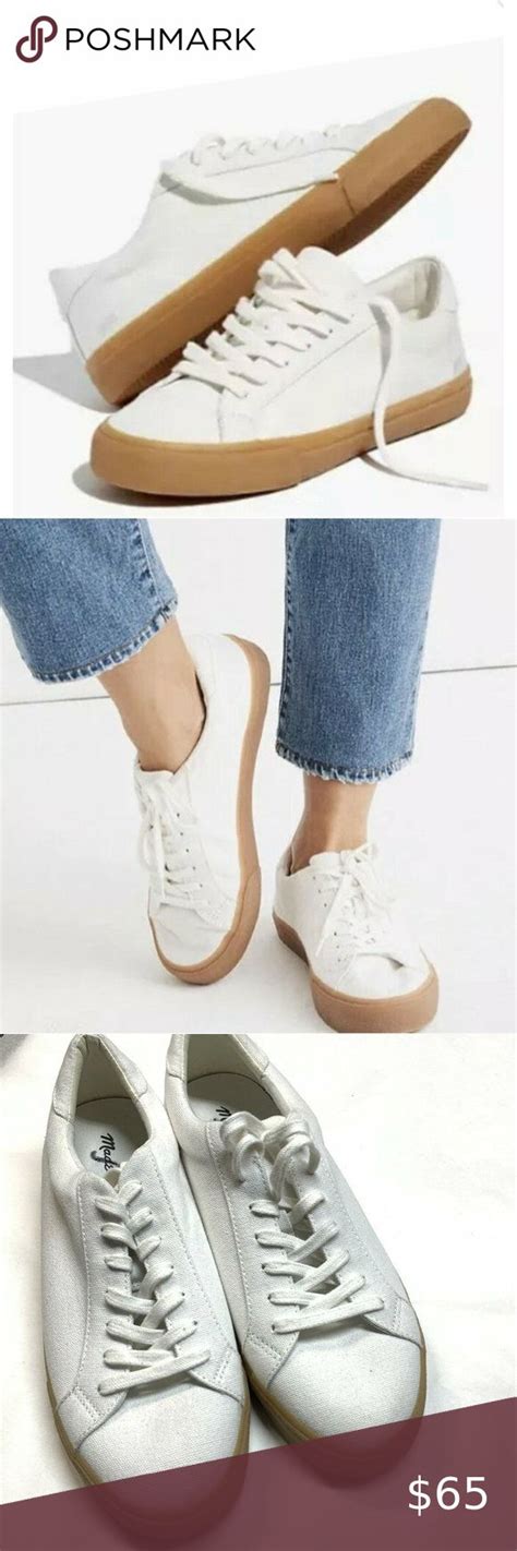 Madewell Womens Sidewalk Low Top Us 11 Leather Sneakers White Canvas