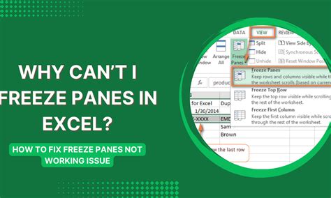 Why Cant I Freeze Panes In Excel How To Fix Freeze Panes Not Working Issue Earn And Excel