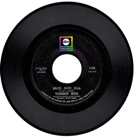 Tommy Roe Jack And Jill Tip Toe Tina Rpm Record On Abc Records Etsy