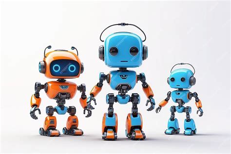 Premium Photo Small Robots With Human Face And Body Humanoid