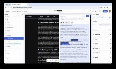 The New Rich Text Editor In Flipsites Cms