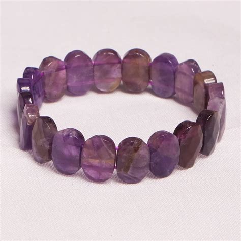 Gemstone Round Crystal Beads Purple Colour Bracelet At ₹ 500piece In