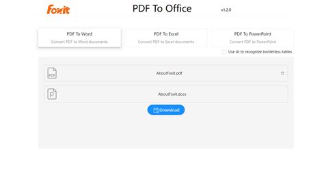 how to convert pdf to word powerpoint and excel using node js foxit