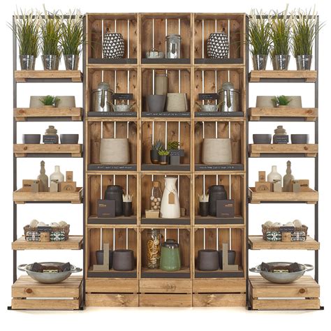 T Shop Shelving Display Wall Crates From Linkshelving Natural