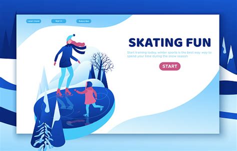 아이스 스케이팅 아이소메트릭 사람들 3d 벡터 겨울 스포츠 가족 크리스마스 트리 장식 어머니와 아이 놀이와 승마 스케이트 간단한 스케이터 스케이트장 야외 눈 게임 만화