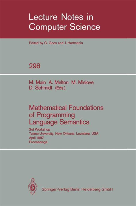 Mathematical Foundations Of Programming Language Semantics 3rd