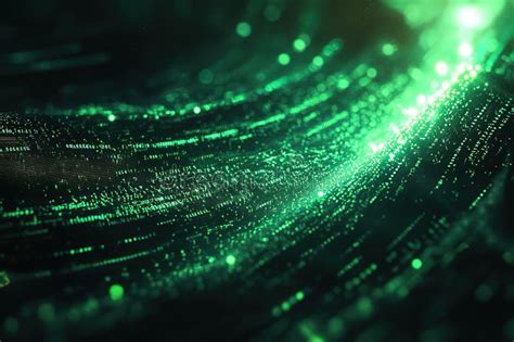 Digital Data Stream Abstract Green Binary Code Background Matrix Style Blurred Effect Stock