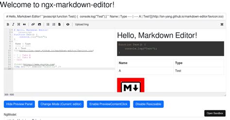Ngx Markdown Editor Examples Codesandbox