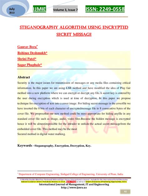 Fillable Online Steganography Algorithm Using Encrypted Fax Email Print