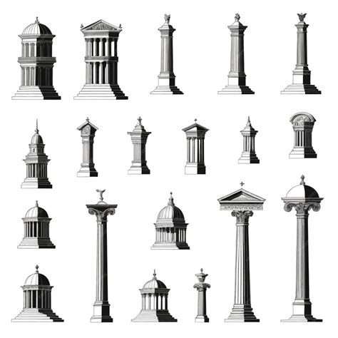 A Collection Of Different Columns And Columns From The Collection Of