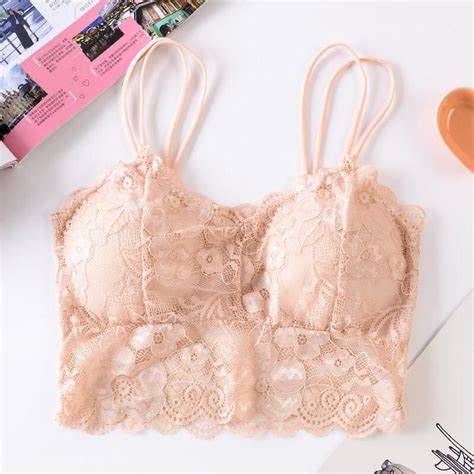 Jual Bralette Lacey Sexy Floral Busa Bisa Dilepas Bra Seksi Tanpa Kawat
