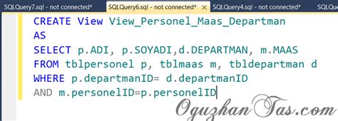 Sql Server Ile View Oluşturmak Sql Server Kategorisi