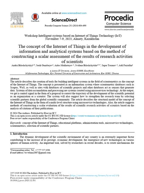 The Concept Of The Internet Of Things In The Development Of Inf 2024