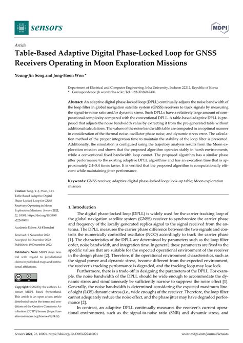pdf table based adaptive digital phase locked loop for gnss receivers