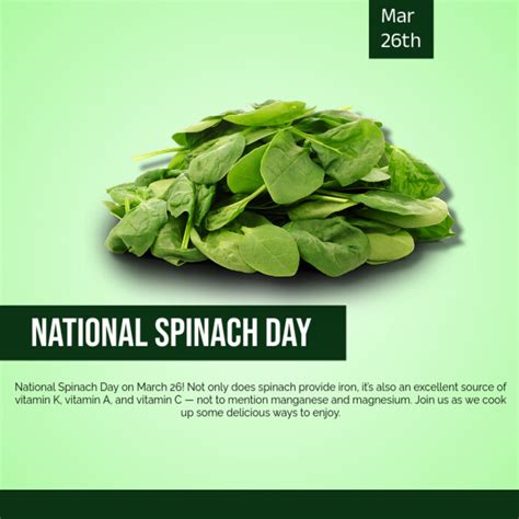National Spinach Day Template Postermywall