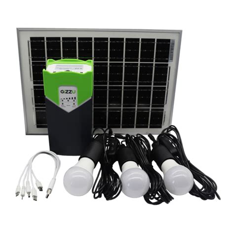 Gizzu 10w Solar Panel Lighting Kit