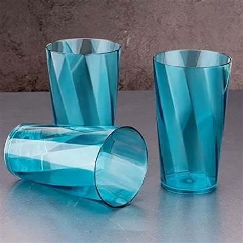 400 Ml Twister Unbreakable Plastic Drinking Water Glass Set 6 Piece At