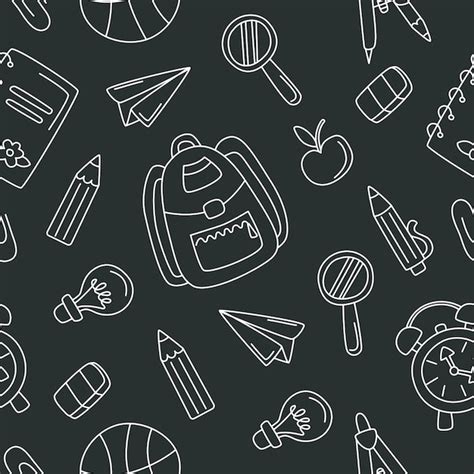 School Pattern11 Premium Vector