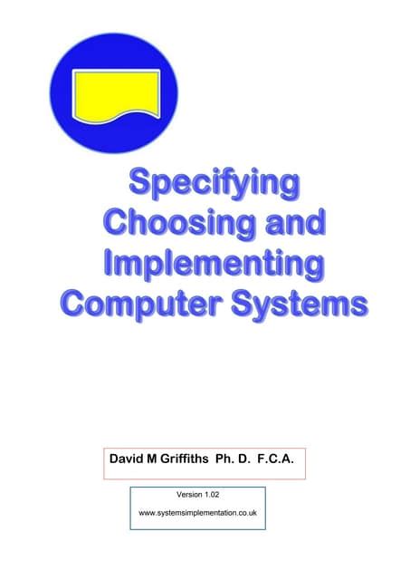 Specifying Choosing And Implementing Computer Systems Pdf