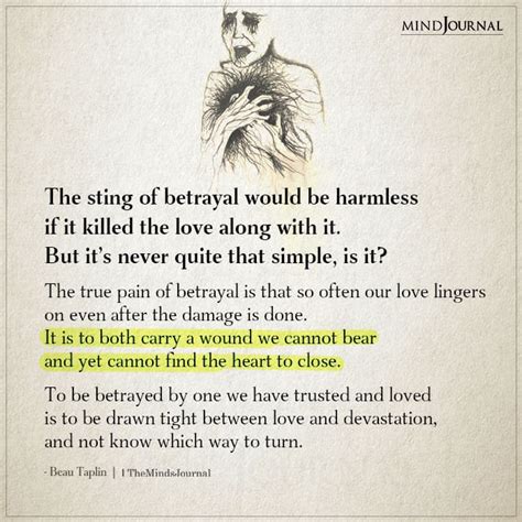 The Sting Of Betrayal Beau Taplin Quotes