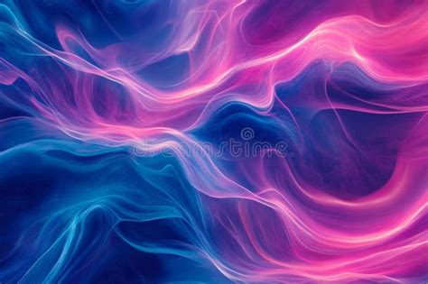 Abstract Digital Network Background With Flowing Colors In Blue And Pink Stock Illustration