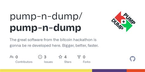 GitHub Pump N Dump Pump N Dump The Great Software From The Bitcoin Hackathon Is Gonna Be Re