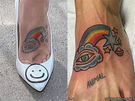 Kesha Clouds Eye Planet Rainbow Star Foot Tattoo Steal Her Style