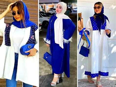 استایل زنانه با رنگهای سفید و آبی کاربنی؛ استایل خفن برای خانم هایی با