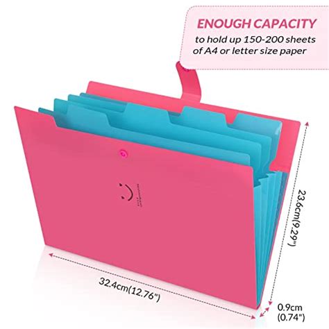 Skydue Letter A4 Paper Expanding File Folder Pockets Accordion Document Organizer