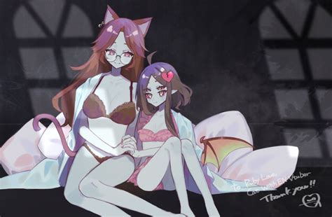 Rule 34 2girls Artist Request Black Bottomwear Black Clothing Black Hair Black Topwear