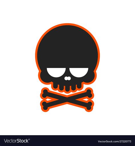 Skull Icon With Bones Logo Design Template Vector Image