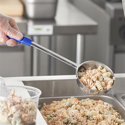 Choice 8 Oz Blue Solid Portion Spoon