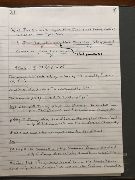 Professor Franks Math Blog 31 Statements And Logical Connectives Notes
